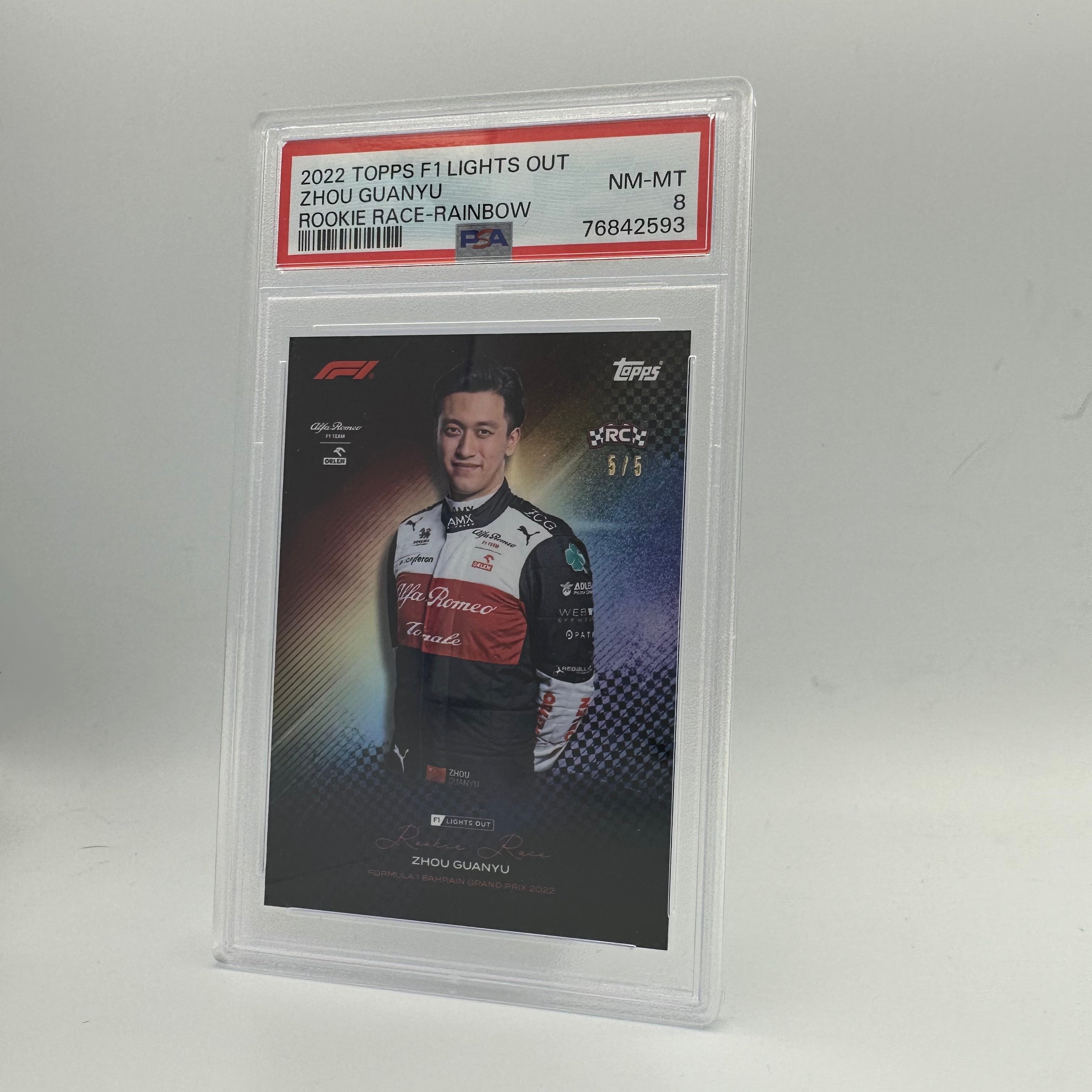 PSA 8 - 5/5 - Zhou Guanyu- Rookie Race - Rainbow – Authenticsgg