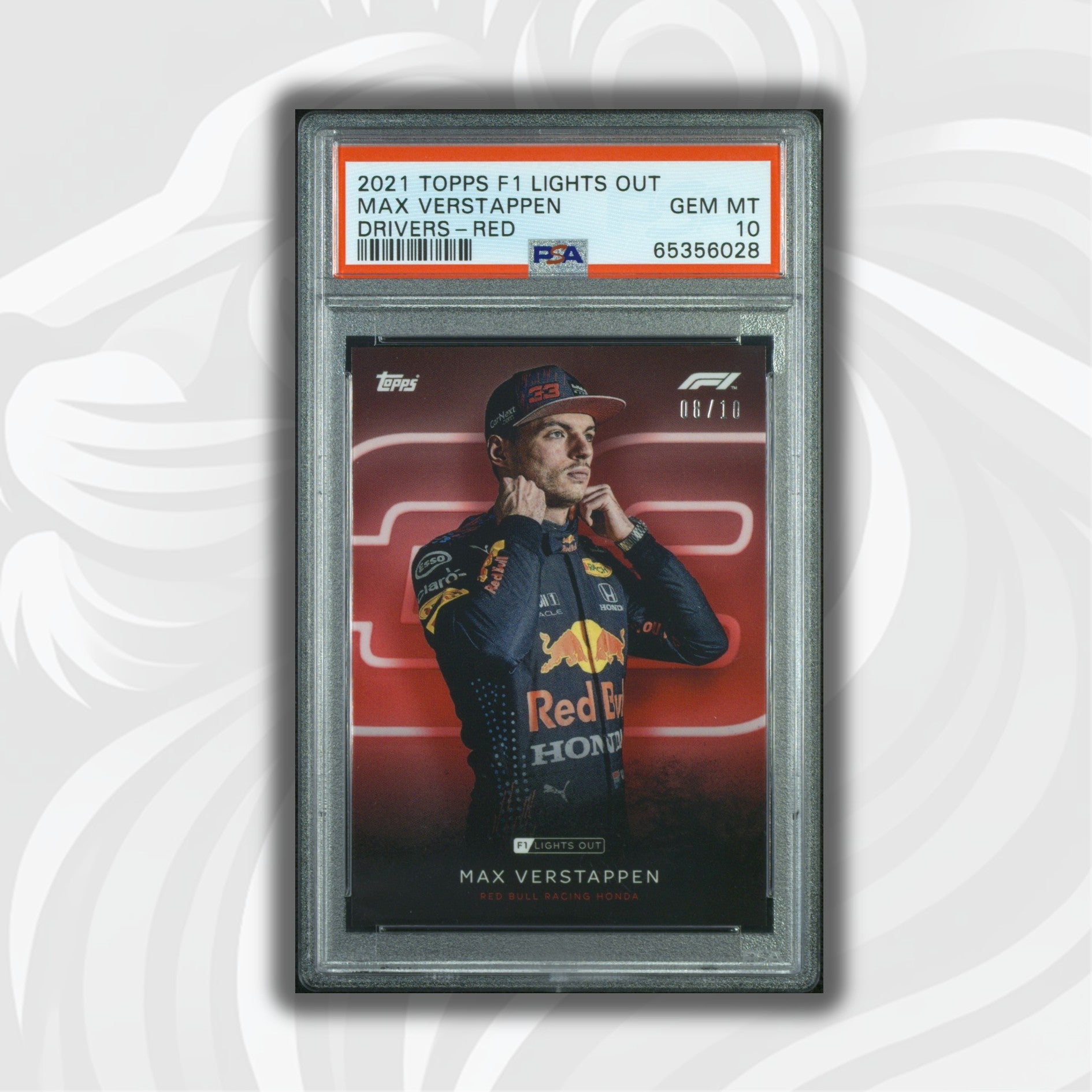 PSA 10 - 08/10 Max Verstappen - Drivers - Red Parallel – Authenticsgg