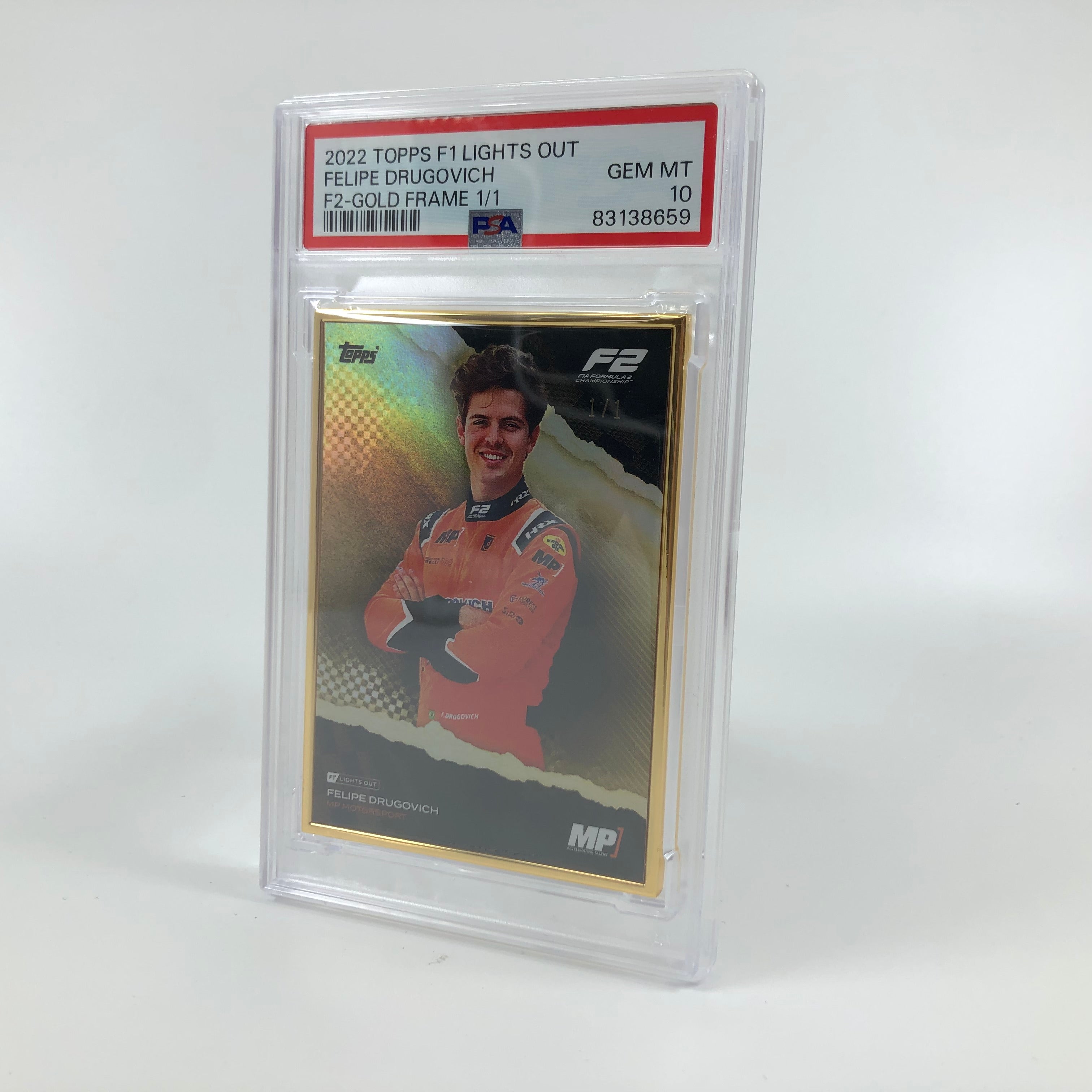 1/1 Gold Frame - Felipe Drugovich - F2 Driver - 2022 Lights Out - PSA ...