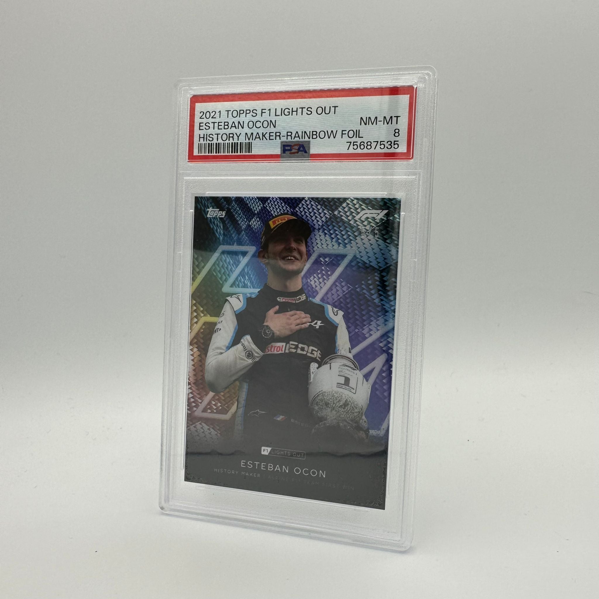 PSA 8 - 5/5 Esteban Ocon - History Maker - Rainbow Foil – Authenticsgg