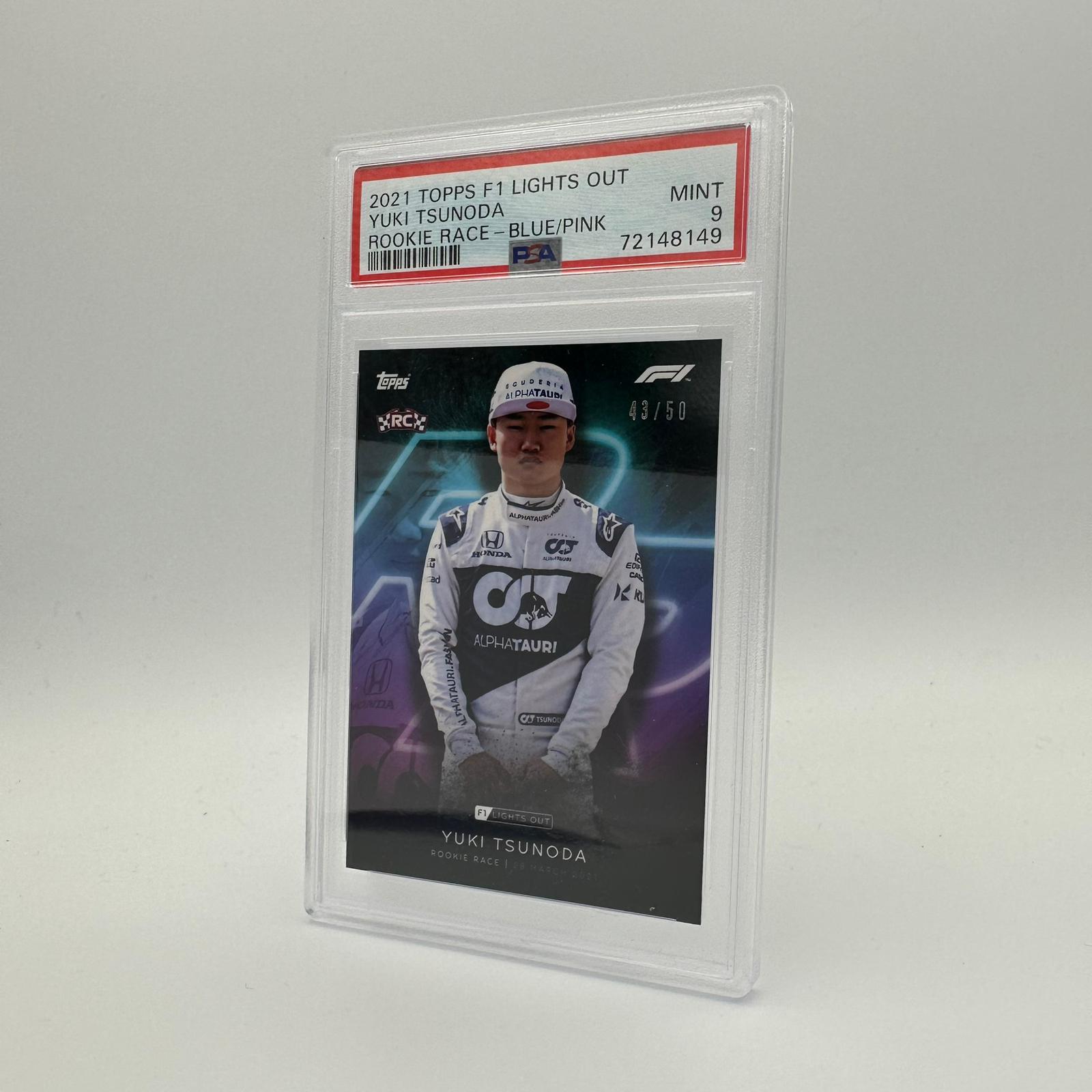 PSA 9 - 43/50 Yuki Tsunoda - Rookie Race - Blue/Pink Parallel ...